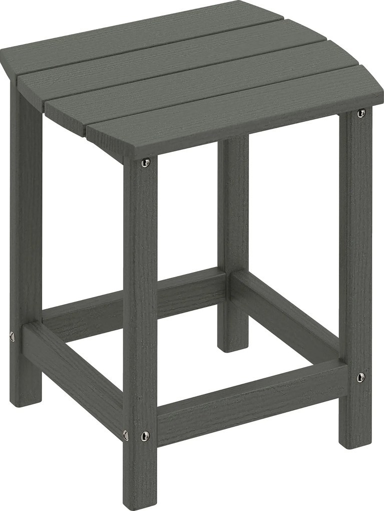 Outsunny venkovní odkládací stolek 48 x 37 x 46 cm, odolný HDPE, šedý