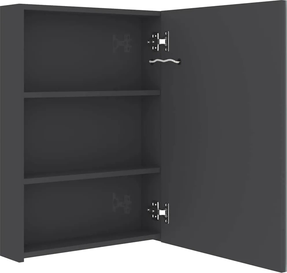 LED koupelnová skříňka se zrcadlem zářivě šedá 50 x 13 x 70 cm 326498
