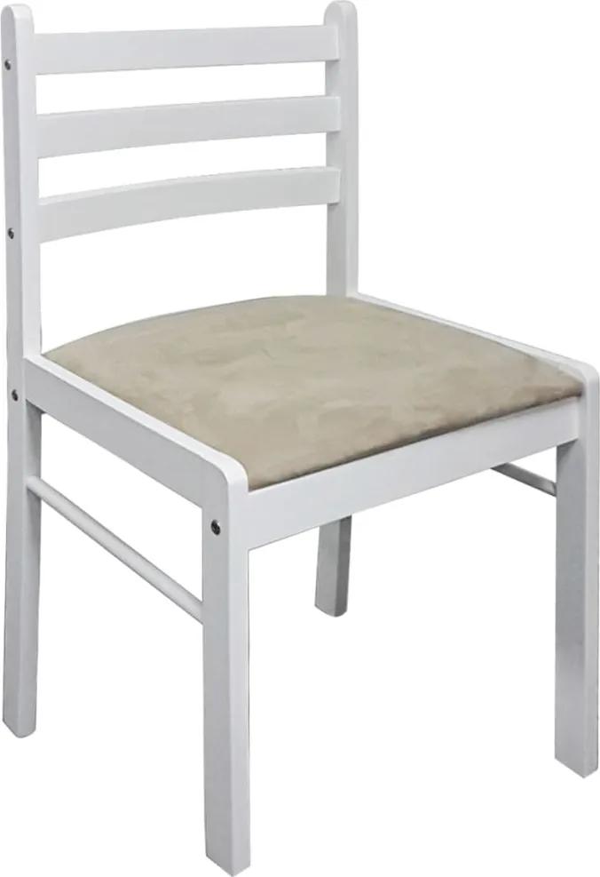 vidaXL Jídelní židle 4 ks masivní kaučukovníkové dřevo a samet [242031] Barva: Hnědá