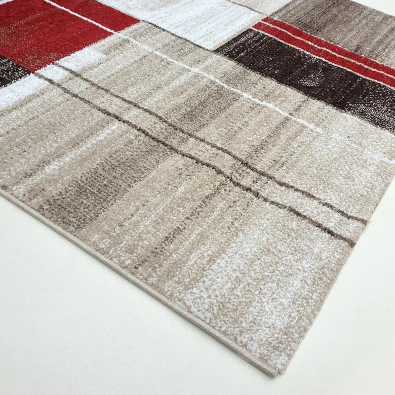 Spoltex, Kusový koberec Florentina 613-64 beige/red, 80x150, béžová, obývací pokoj