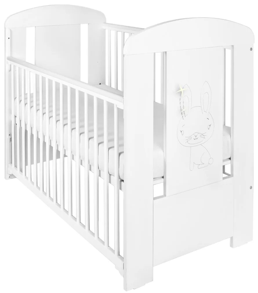 Dětská postýlka New Baby Králíček se šuplíkem bílá Bílá