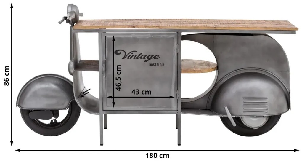 furniture-nabytek.cz - Masivní skříňka pod umyvadlo Vanity z kovu a manga, lakovaná, stříbrná