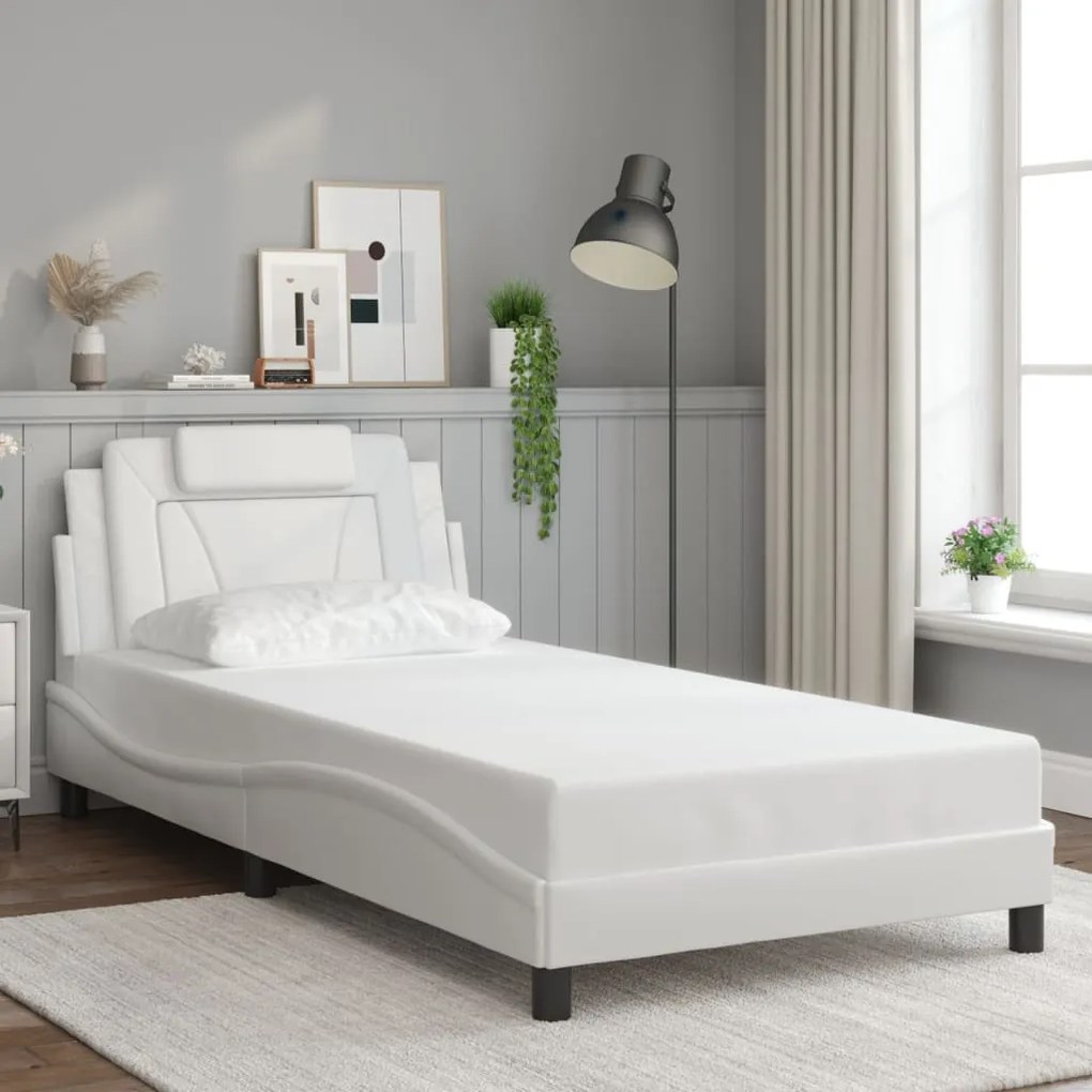 Rám postele Viana bez matrace bílý 100x200 cm umělá kůže 3208076