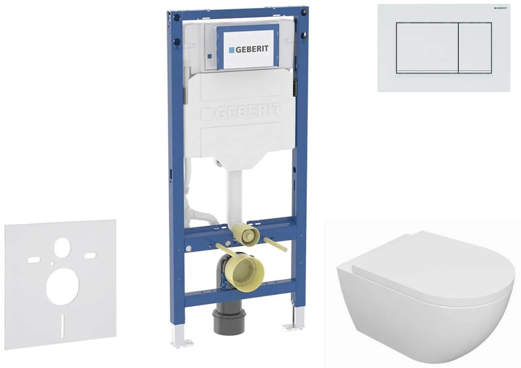 Geberit Duofix - Set předstěnové instalace, klozetu Oudee a sedátka softclose, tlačítko Sigma20, bílá/bílá mat SANI11CA3127B