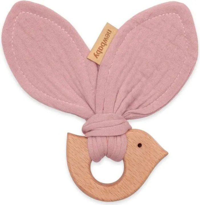 Dětské kousátko s ptáčkem New Baby Bird pink