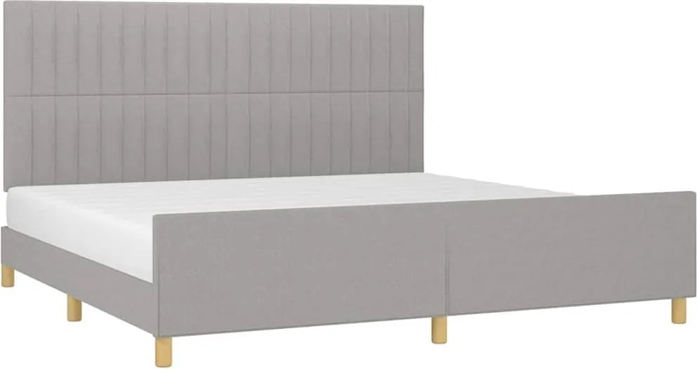 Rám postele bez matrace světle šedý 200 x 200 cm textil 3125243
