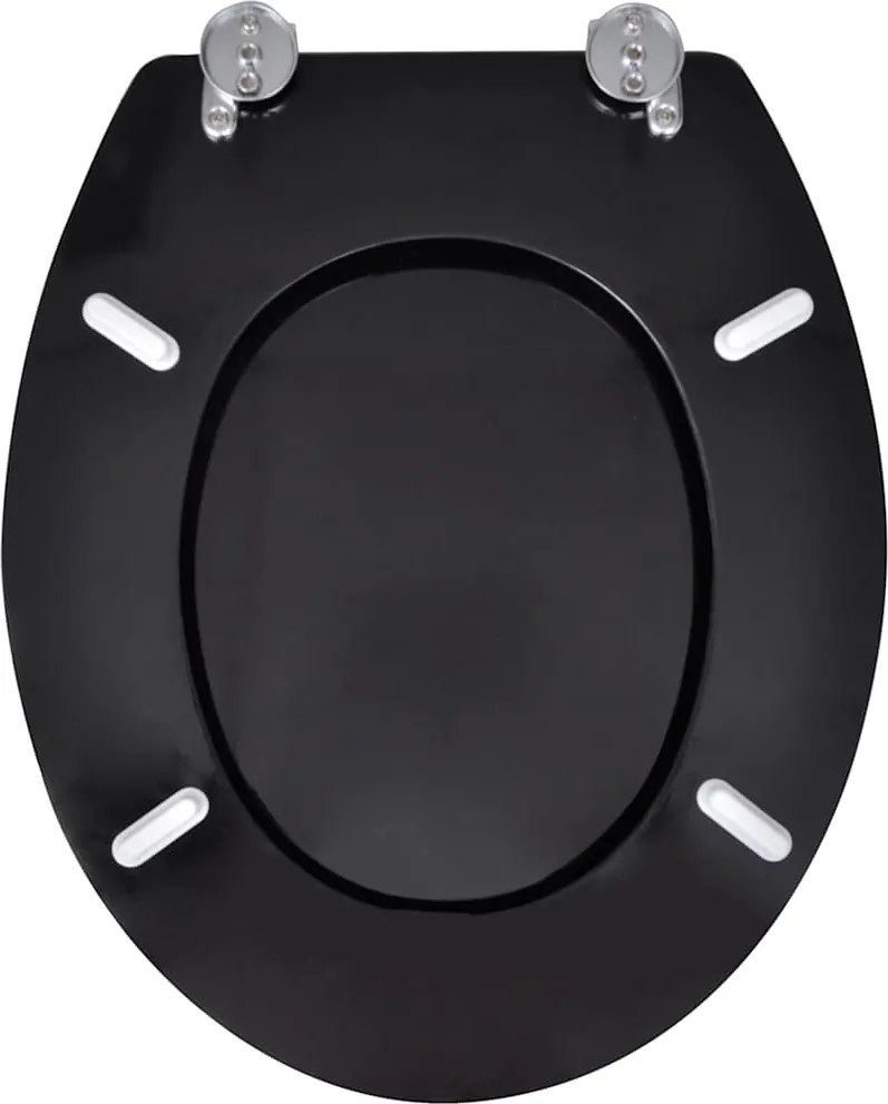 WC sedátka s víky 2 ks MDF černá 275908
