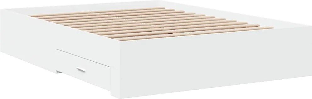 Rám postele se zásuvkami bílý 135 x 190 cm kompozitní dřevo 3280405