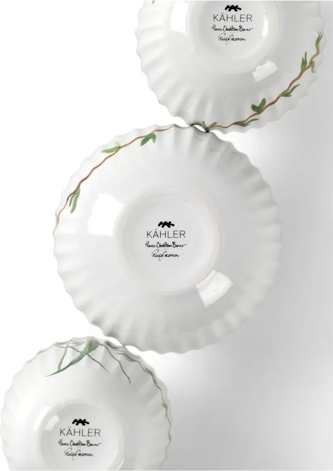 Sada 3 miniaturních porcelánových váz Kähler Design Hammershøi Spring