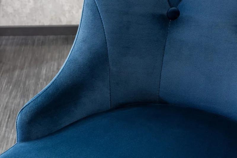 Designová židle Rococo Lví hlava modrá / chróm