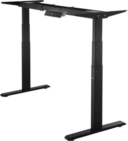 Elektrický stojanový rám stolu s dvojitým motorem nastavitelný 66–129 cm H černý