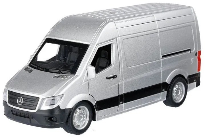 029422 Daffi Kovový model - Mercedes-Benz Sprinter L2H2, 1:32 Stříbrná