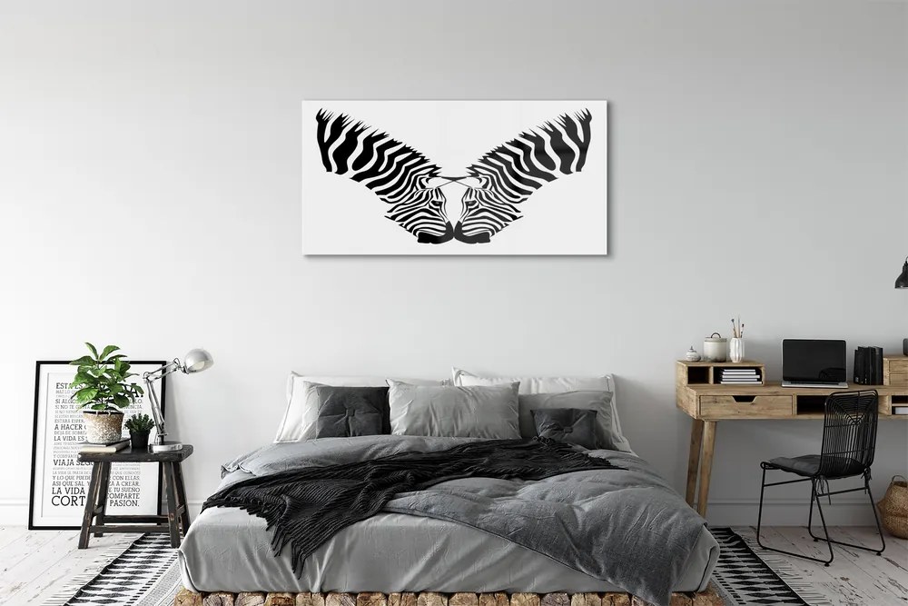 akrylový obraz zrcadlo zebra 125x50 cm