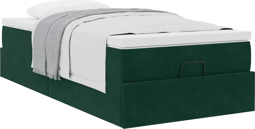 Osmanský rám postele s matrací tmavě šedá 90x200cm samet 3311162