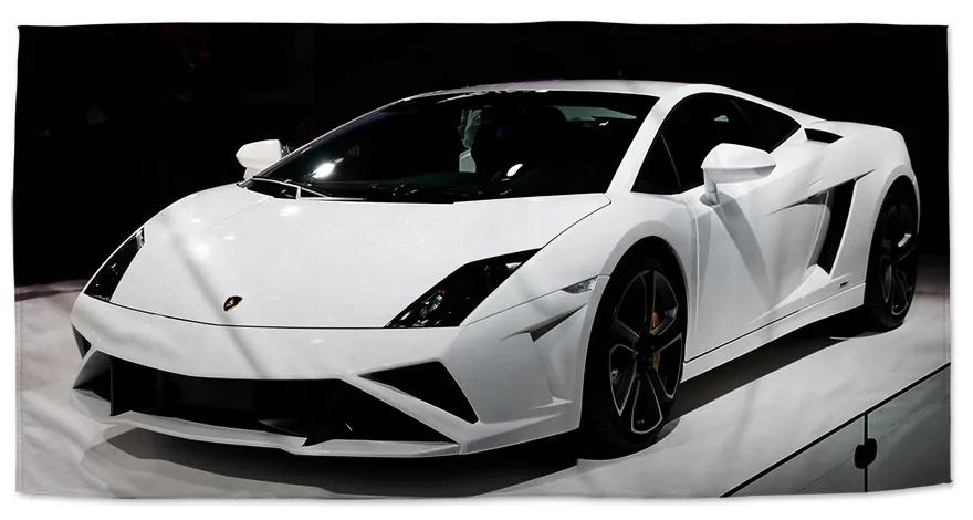 Ručník SABLO - Bílé Lamborghini 2 70x140 cm