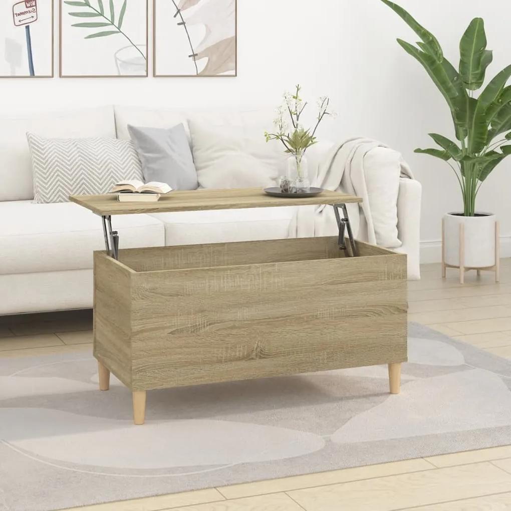vidaXL Konferenční stolek 90 x 44,5 x 45 cm kompozitní dřevo [819584] Barva: hnědý dub