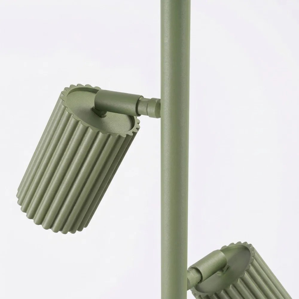 Zelená hliníková stojací lampa s ohybatelnou konstrukcí (výška 155 cm) Gleam – Sollux