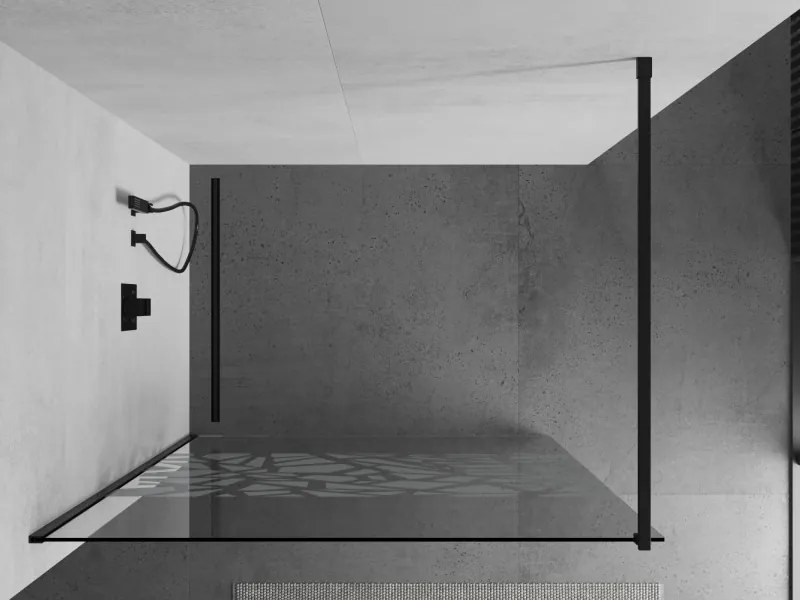 Mexen Kioto sprchová zástěna 70x200 cm 8 mm, černé, bílé provedení, 800-070-101-70-85