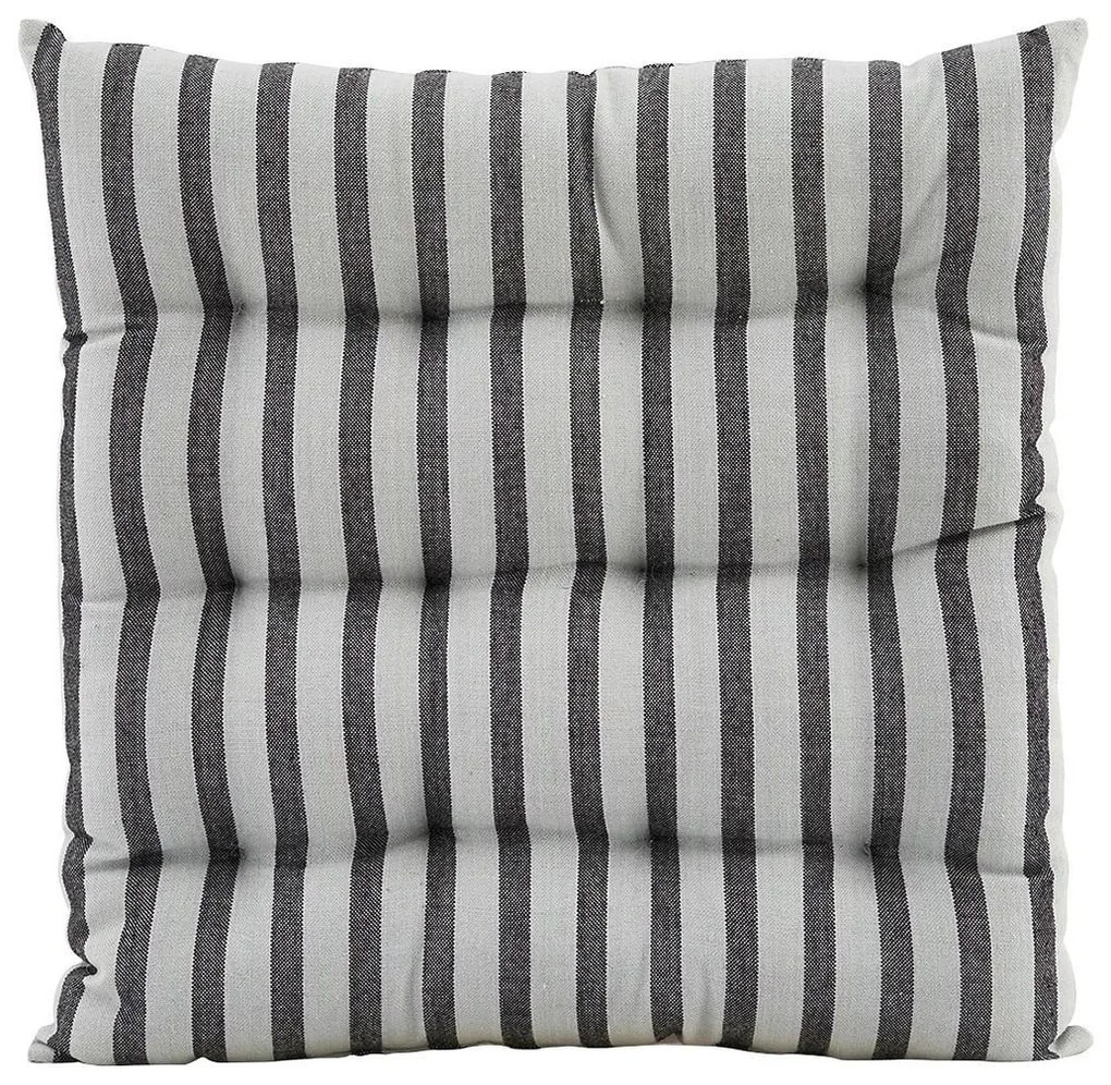 House Doctor Bavlněný sedák Stripe Black/Grey 35×35 cm, šedá barva, černá barva, textil