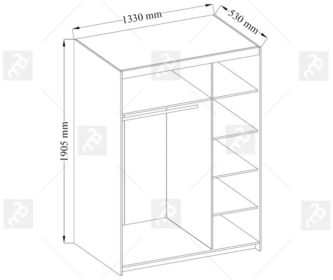 Skříň Elena 3D - Dub Lefkas tmavý