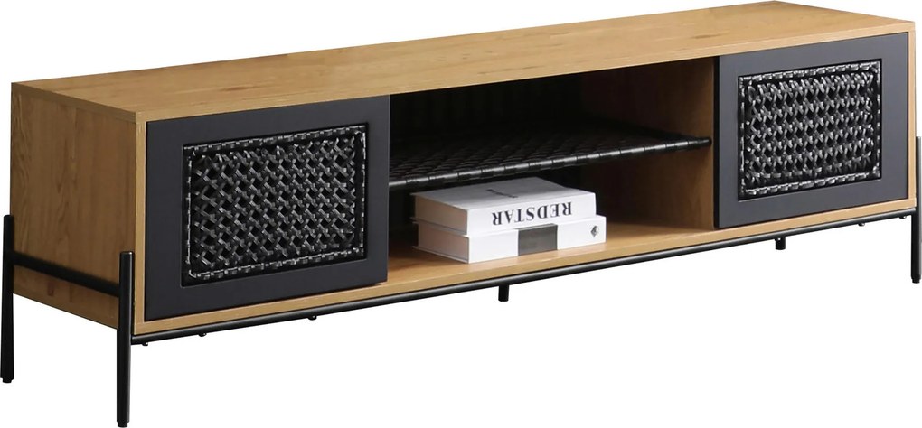 XXXLutz NÍZKÁ KOMODA, přírodní barvy, černá, 161/47/40 cm Livetastic - Online Only TV příslušenství - 001769005001