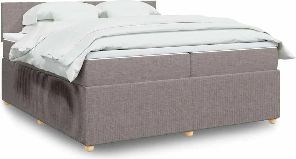 Box spring postel s matrací taupe 200x200 cm textil 3289860