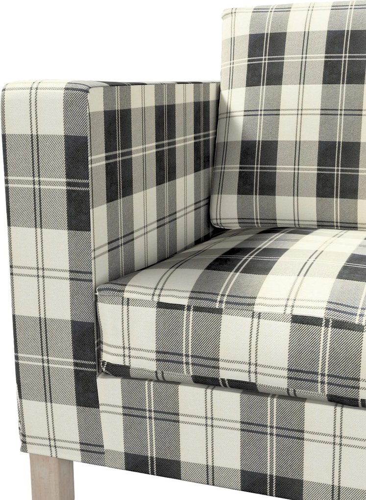 Potah na pohovku IKEA Karlanda 2-místná, krátký barva černá látka pletený vzor, vzorované