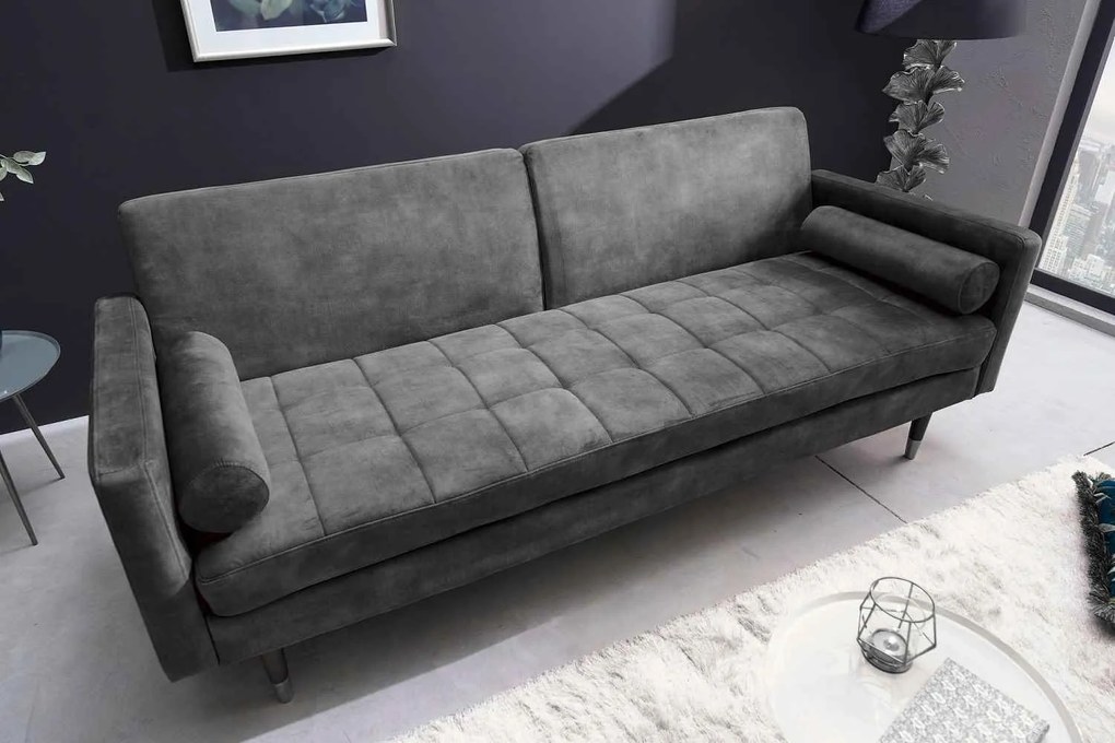 Designová rozkládací sedačka Walvia 196 cm šedá