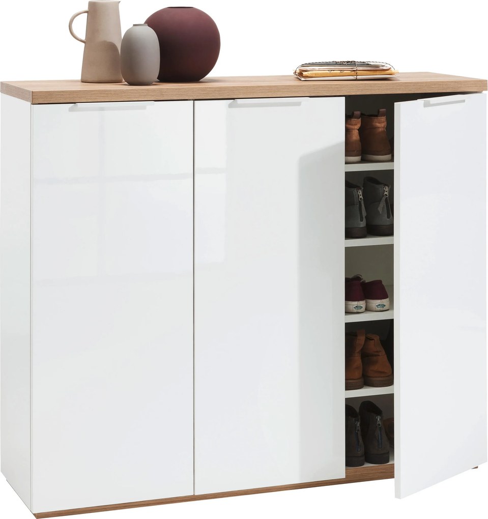 XXXLutz BOTNÍK, bílá, barvy dubu, 120/102,3/35 cm Carryhome - Botníky - 002593008901