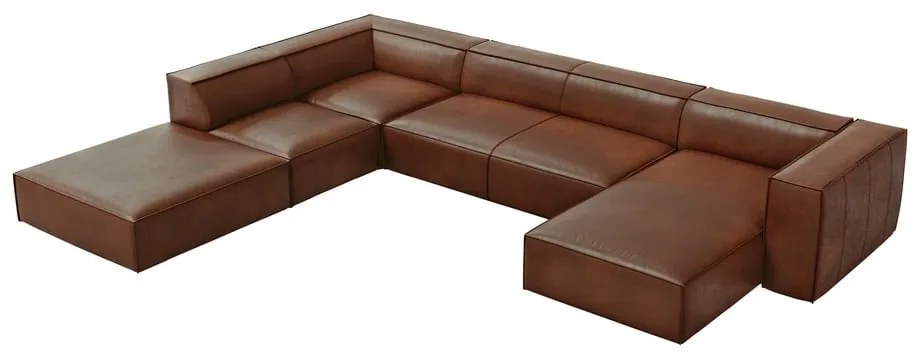 Koňakově hnědá kožená rohová pohovka (levý roh) Madame – Windsor &amp; Co Sofas