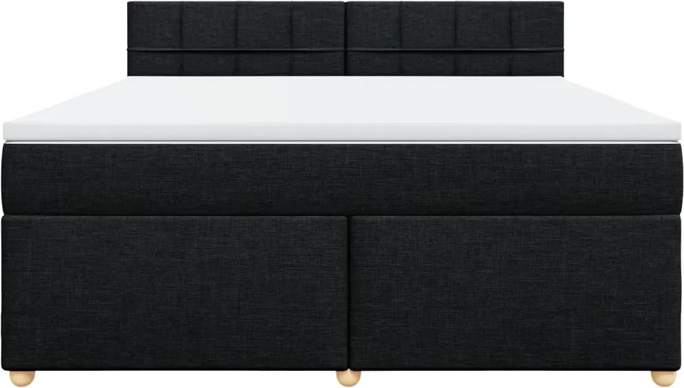 Box spring postel s matrací černá 180x200 cm textil 3286761