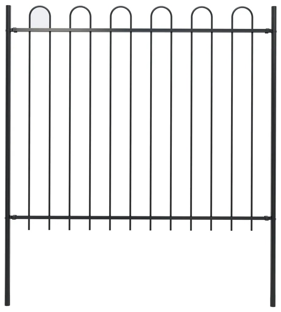 vidaXL Marketos Zahradní plot BOXTEL s obloukem nahoře ocelový 181 x 150 cm černý