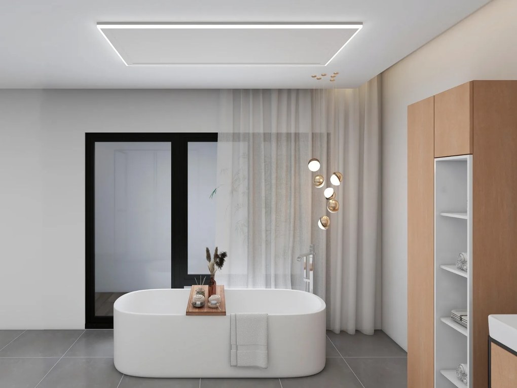 Stropní Infrapanel CEILING LED 800W | WiFi | Výhřevnost 14.5 m2 | 128x63 cm | LED světlo | Bezdrátový WiFi termostat