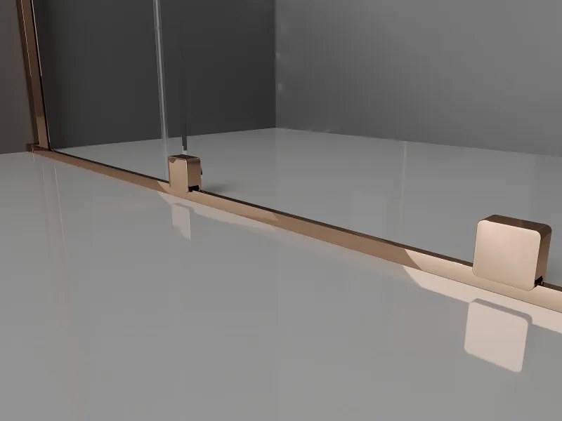 Mexen Velar L, sprchový kout s posuvnými dveřmi 110 x 85 cm, 8mm sklo námraza, růžové zlato, 871-110-085-33-60