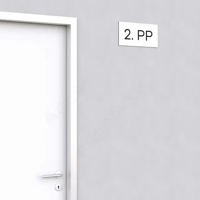 ACCEPT Označení podlaží "2. PP" - stříbrná tabulka - černý popis