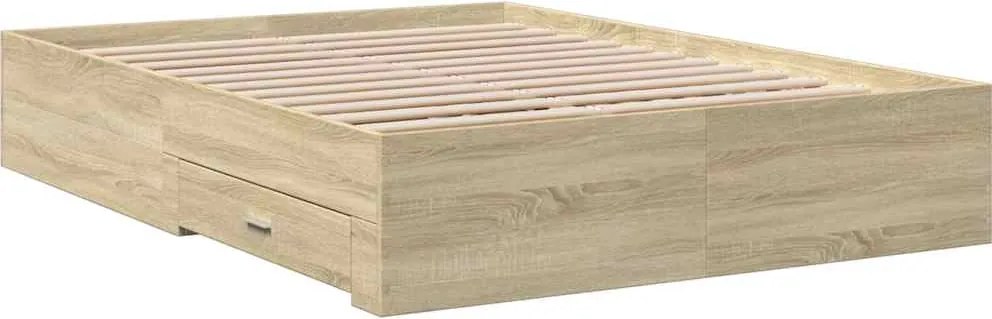 Rám postele se zásuvkami dub sonoma 135x190 cm kompozitní dřevo 3280407