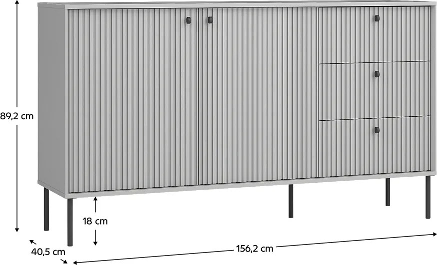 Komoda ARIS 2D3S, šedá