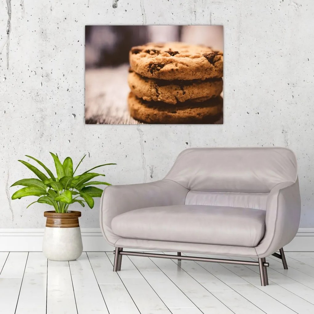 Skleněný obraz cookies sušenek (70x50 cm)