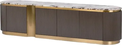TV stolek Stilig ST916 200 cm mramor/grafit/zlatý