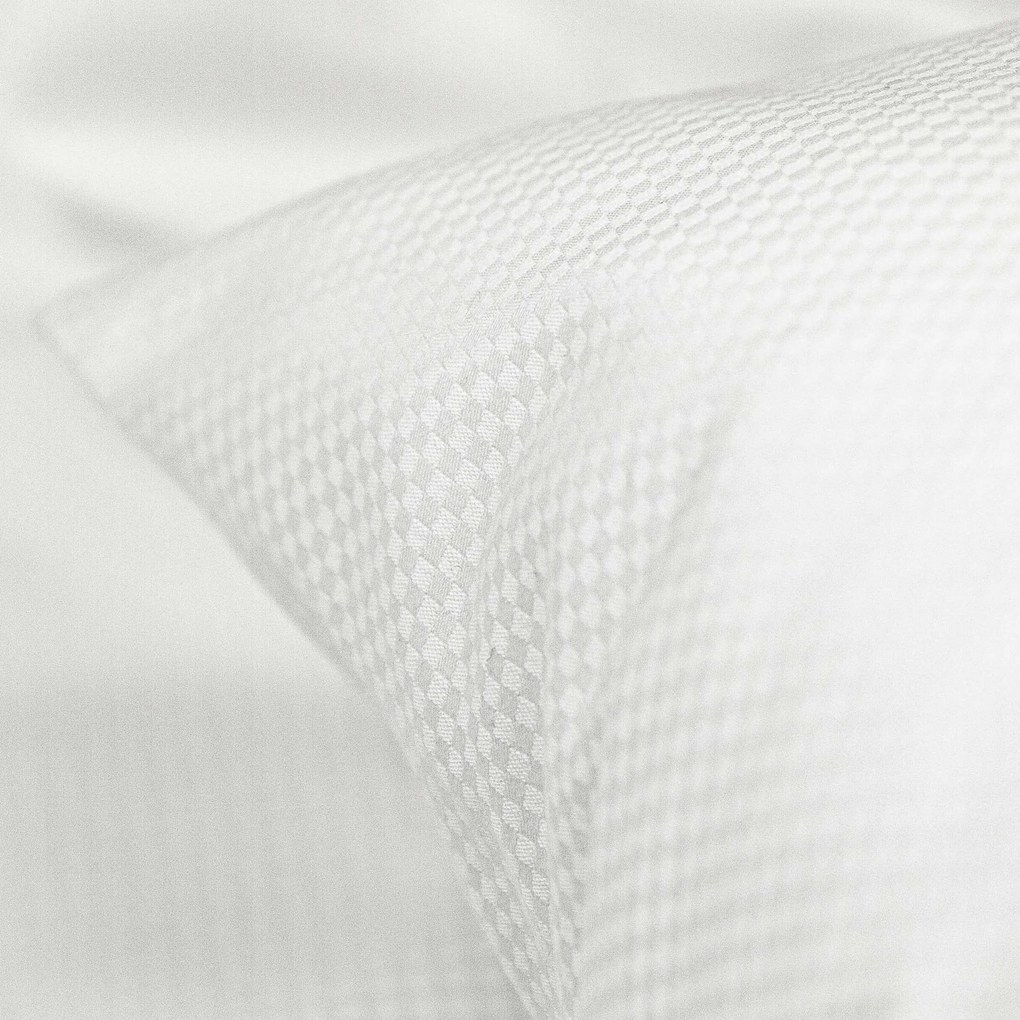 Saténové prodloužené povlečení Kostička 3mm - bílá Velikost: 140 x 220 + 70 x 90