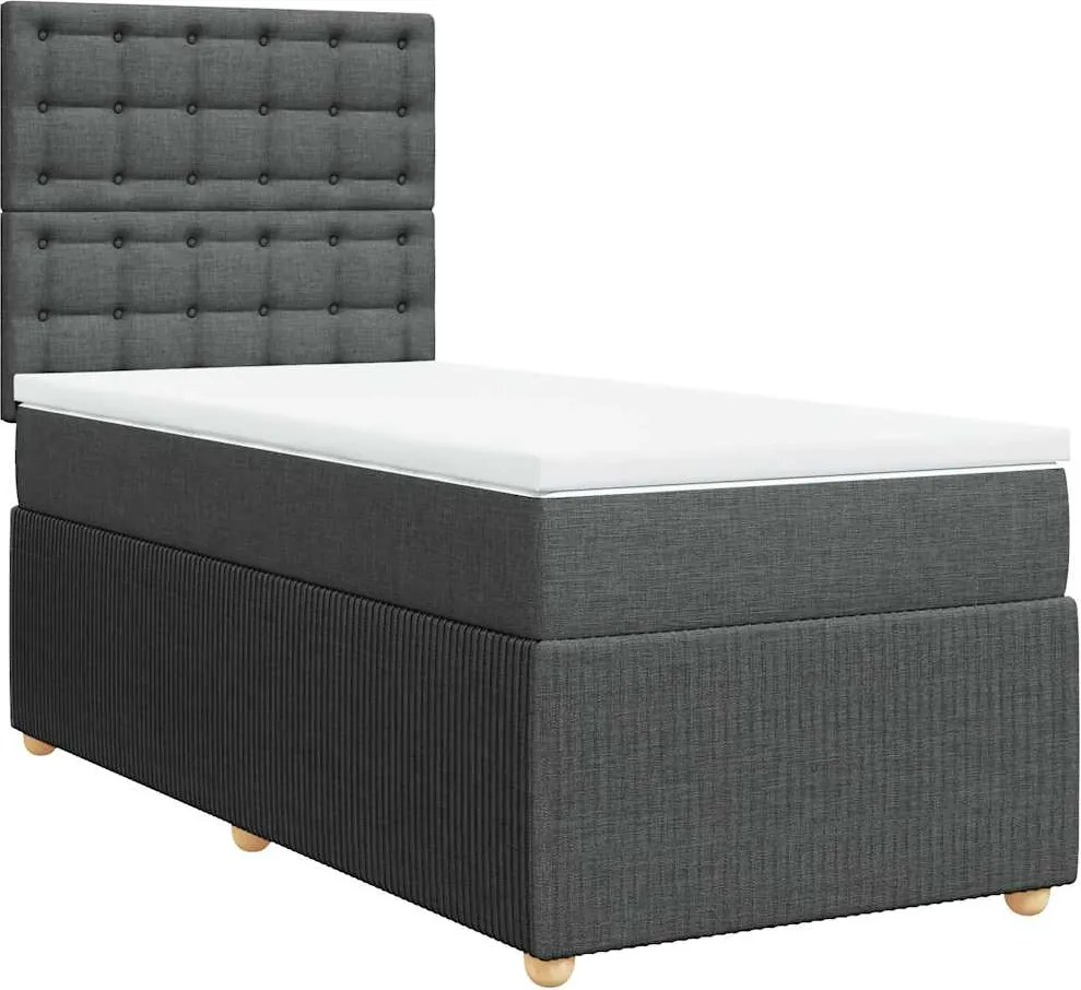 Box spring postel s matrací tmavě šedá 80 x 200 cm textil 3294198