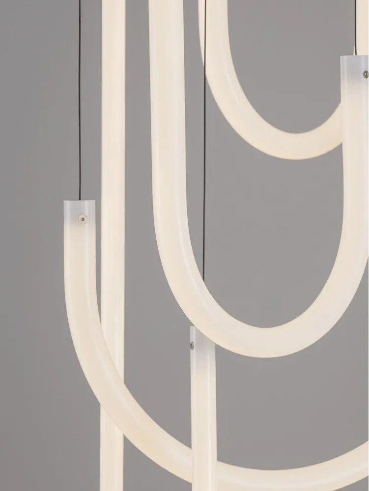 Bílé/matně černé ocelové LED stmívatelné závěsné svítidlo se stínidlem z akrylového skla ø 50 cm Topaz – Nova Luce