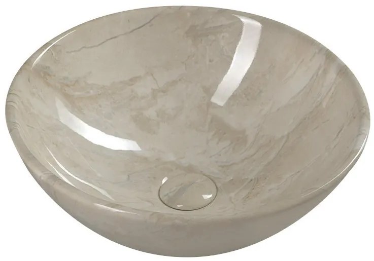 Sapho DALMA keramické umyvadlo na desku, Ø 42 cm, marfil MM127