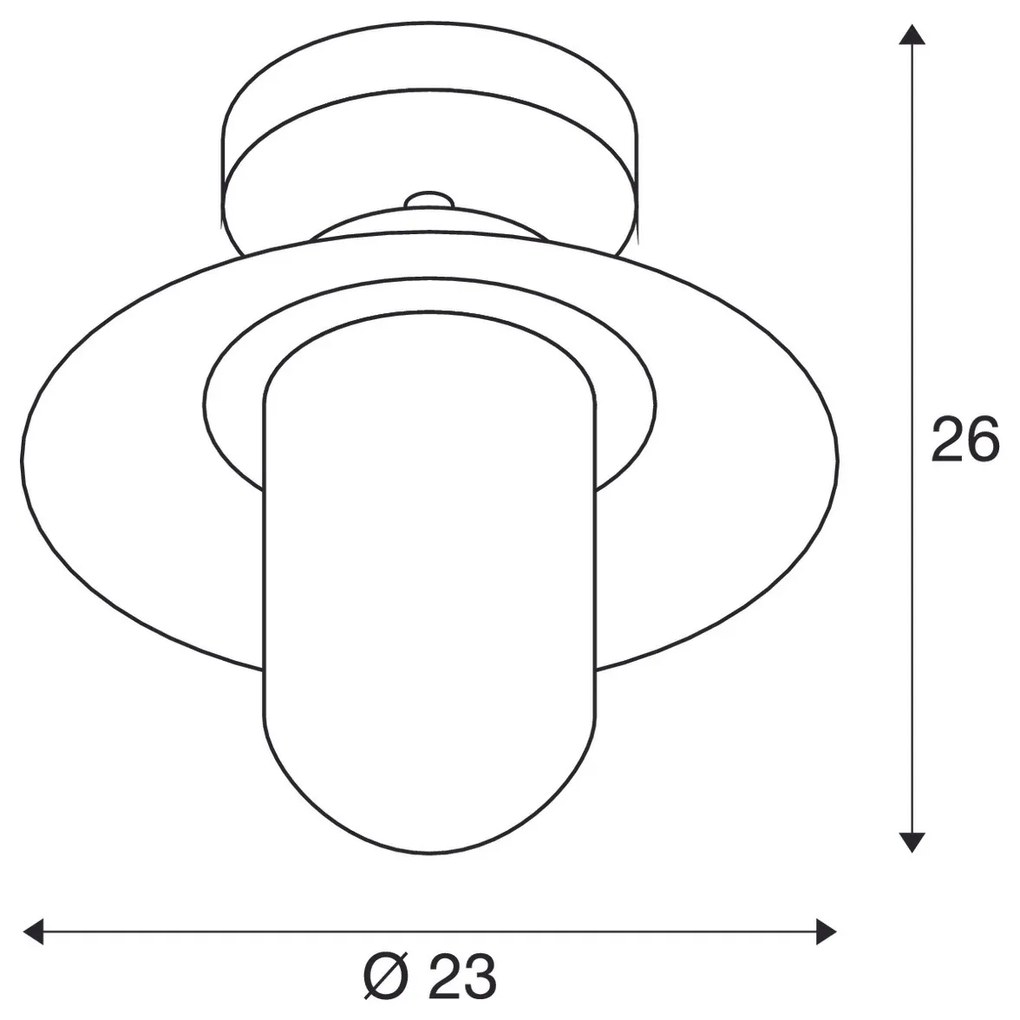 SLV 1000823 Molat, venkovní stropní svítidlo, 1x E27 max. 60W, antracit, průměr 23cm, IP44