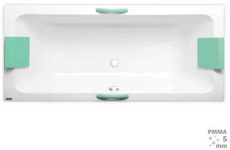 Obdélníková vana Laguna Nora Plus 180x80 cm, 100% akrylát, 210 l NO1800PLUS