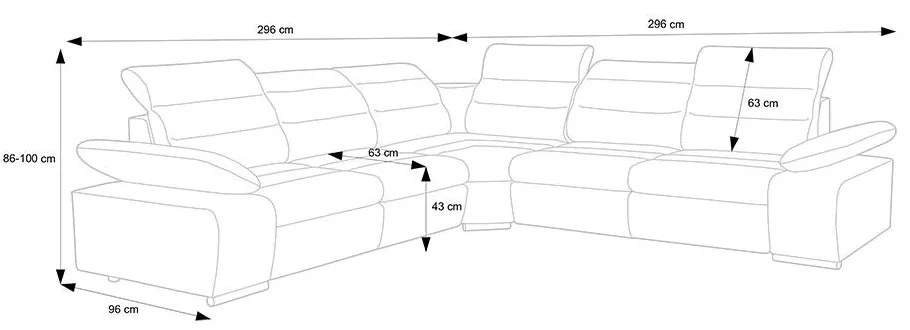 Sedací souprava KORFU I | 296x296 | nerozkládací | VÝBĚR TKANIN