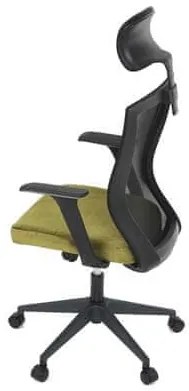 Autronic Kancelářská židle Kancelářská židle, černá MESH síťovina, světle zelená látka, houpací mechanismus, plastový kříž, kolečka pro tvrdé podla (KA-V328 GRN)