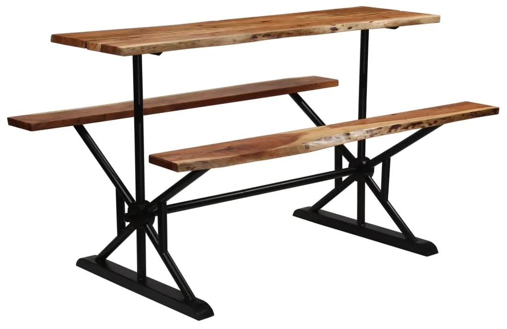 245378 vidaXL Barový stůl s lavicemi masivní akáciové dřevo 180 x 50 x 107 cm
