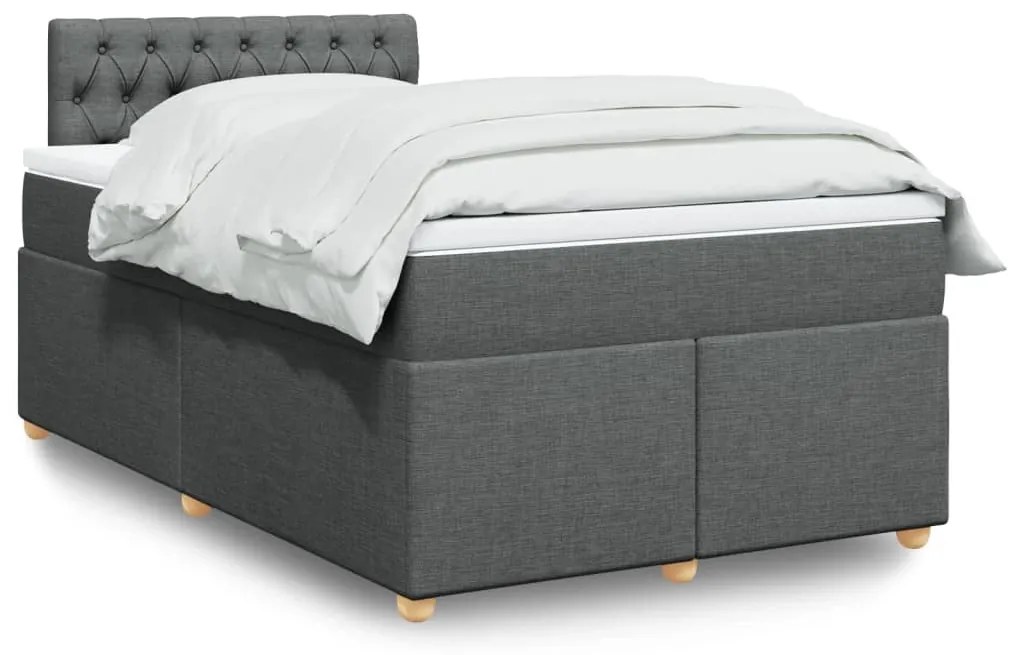 Box spring postel s matrací tmavě šedá 120x190 cm textil