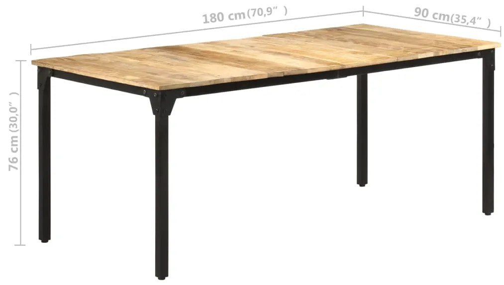 vidaXL Marketos Jídelní stůl 180 x 90 x 76 cm hrubé mangovníkové dřevo
